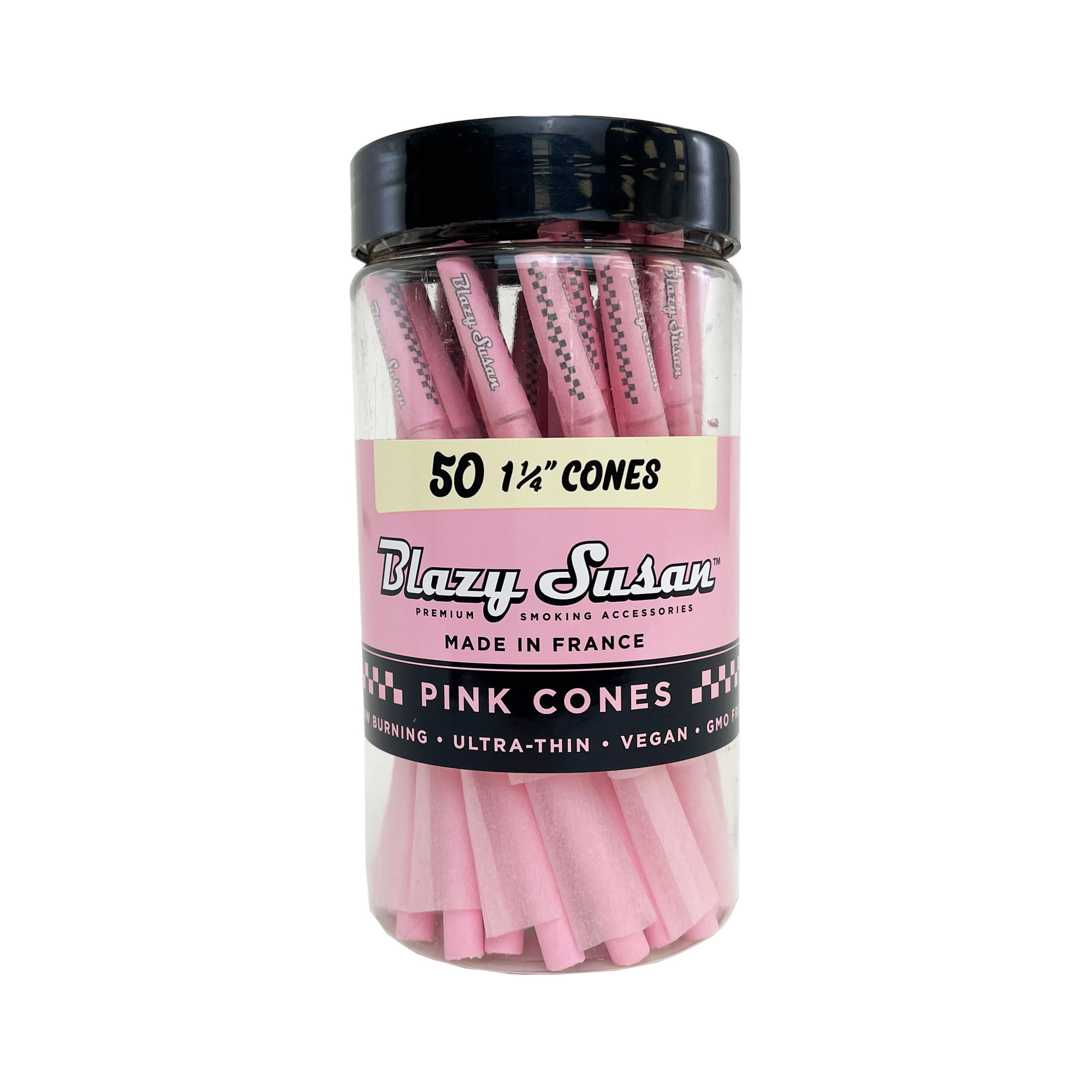 Blazy Susan Pink Paper Cones 1-1/4" 50ct Jar