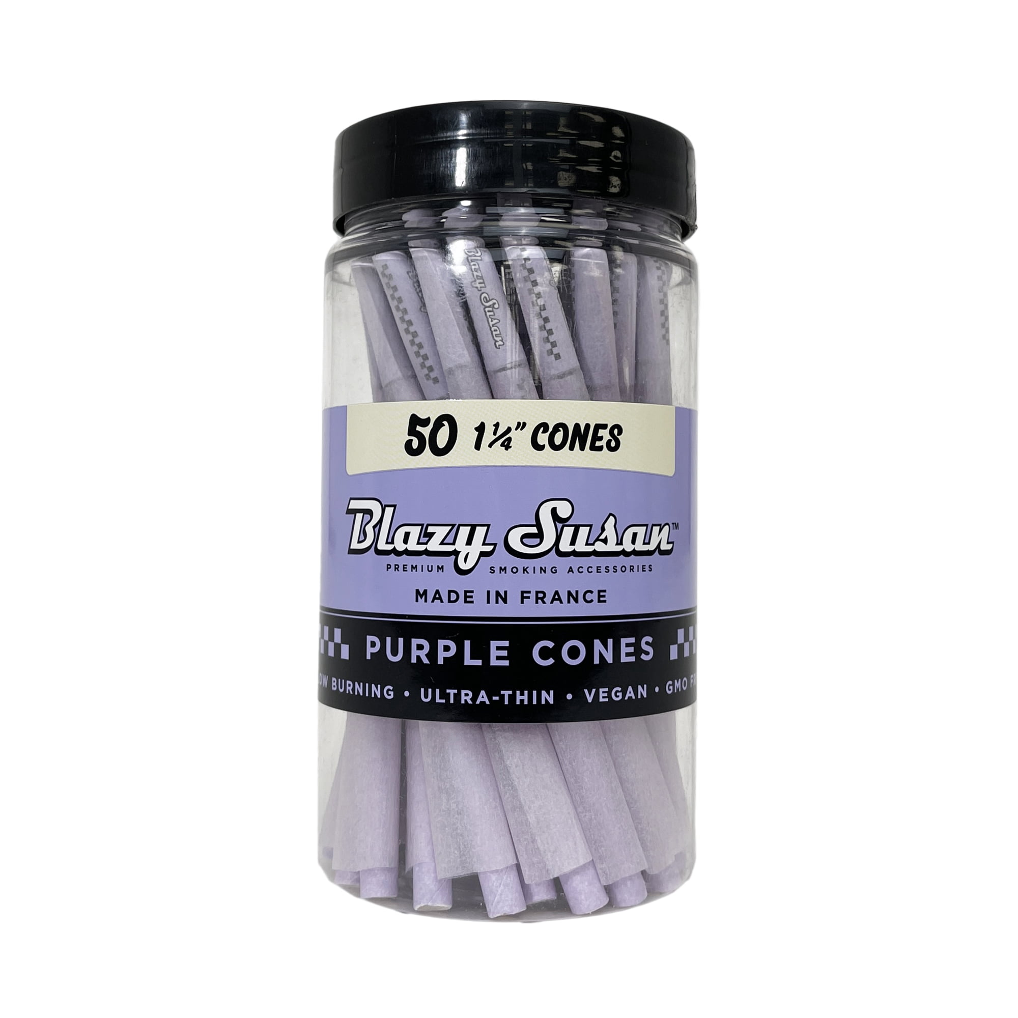 Blazy Susan Purple Paper Cones 1-1/4" 50ct Jar