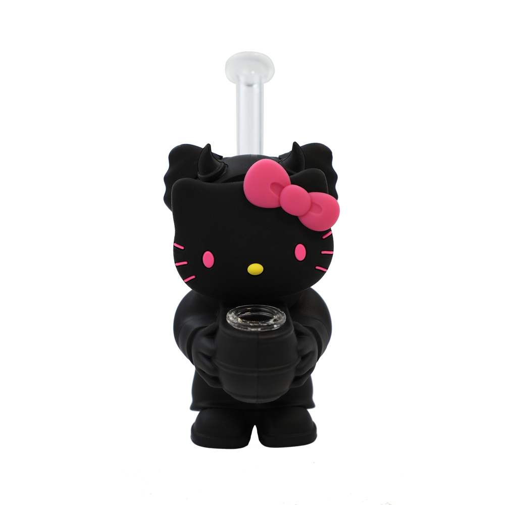 Hello Kitty Black 5.6 Inch Silicone Water Pipe